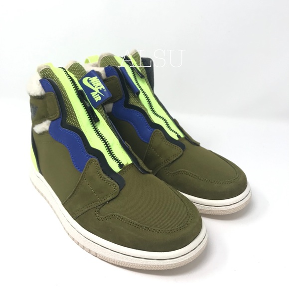 Nike | Shoes | Nike Air Jordan High Zip Up Olive Flack W Authen | Poshmark